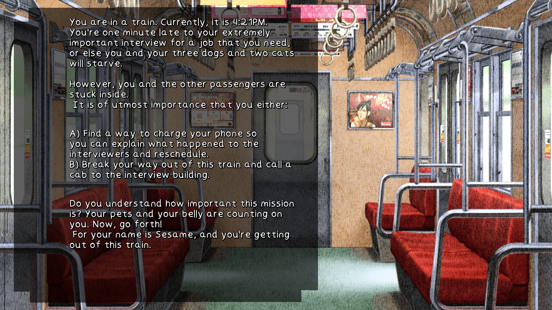 Trapped inside a train (and there's nothing you can do about it) | vndb